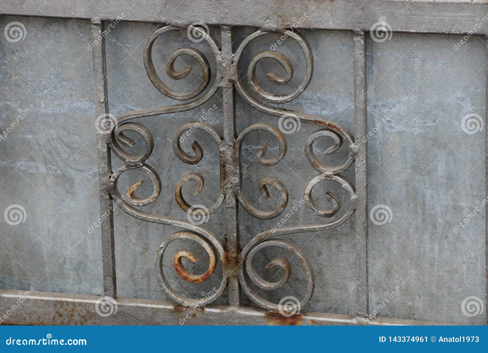 The Texture Of The Wrought-iron Grille On The Window.Close. Artistic ...