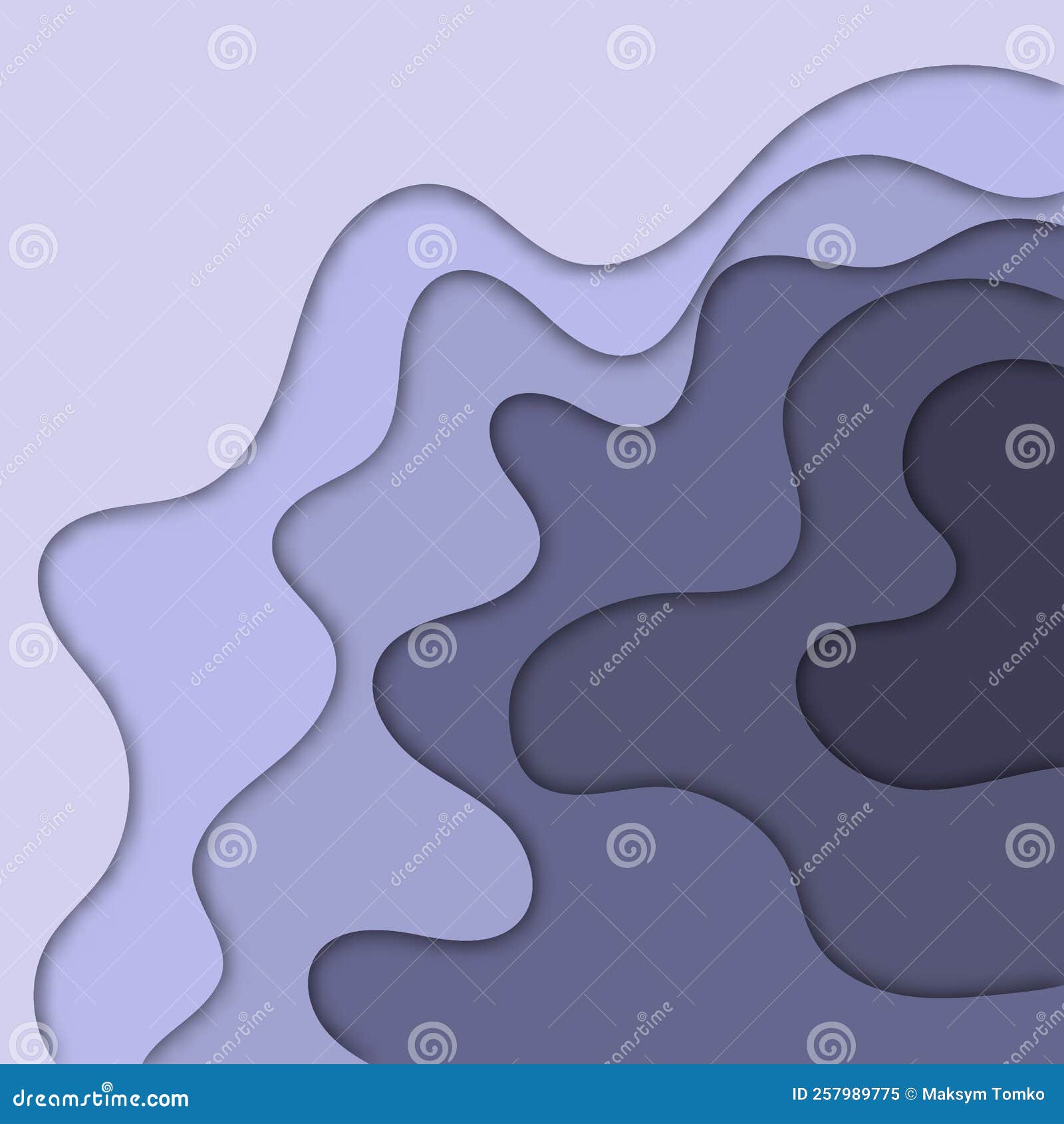 Gray Background Wave Paper Art Design. Paper Cut Vector Illustration ...