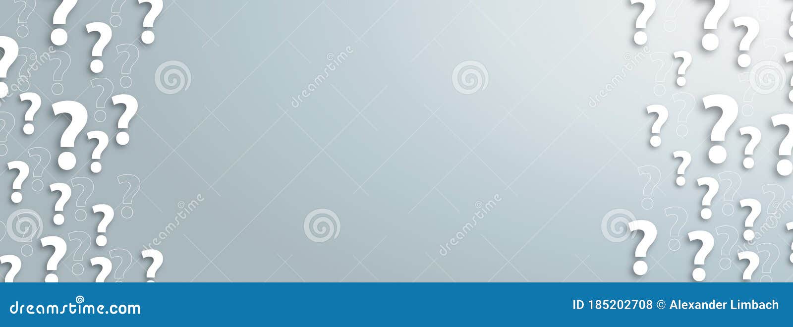 White Question Marks Gray Centre Header Stock Vector - Illustration of ...