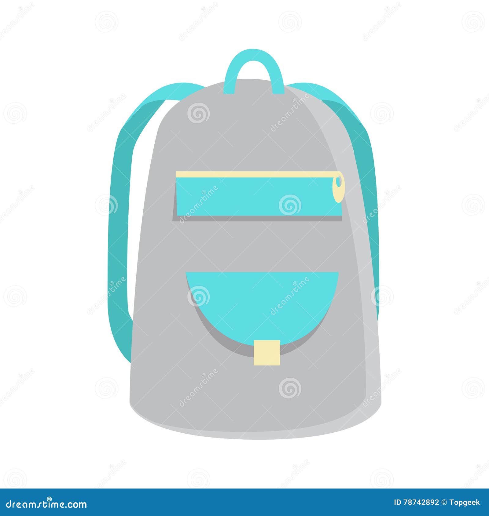 Gray Backpack Icon illustration de vecteur. Illustration du toile ...