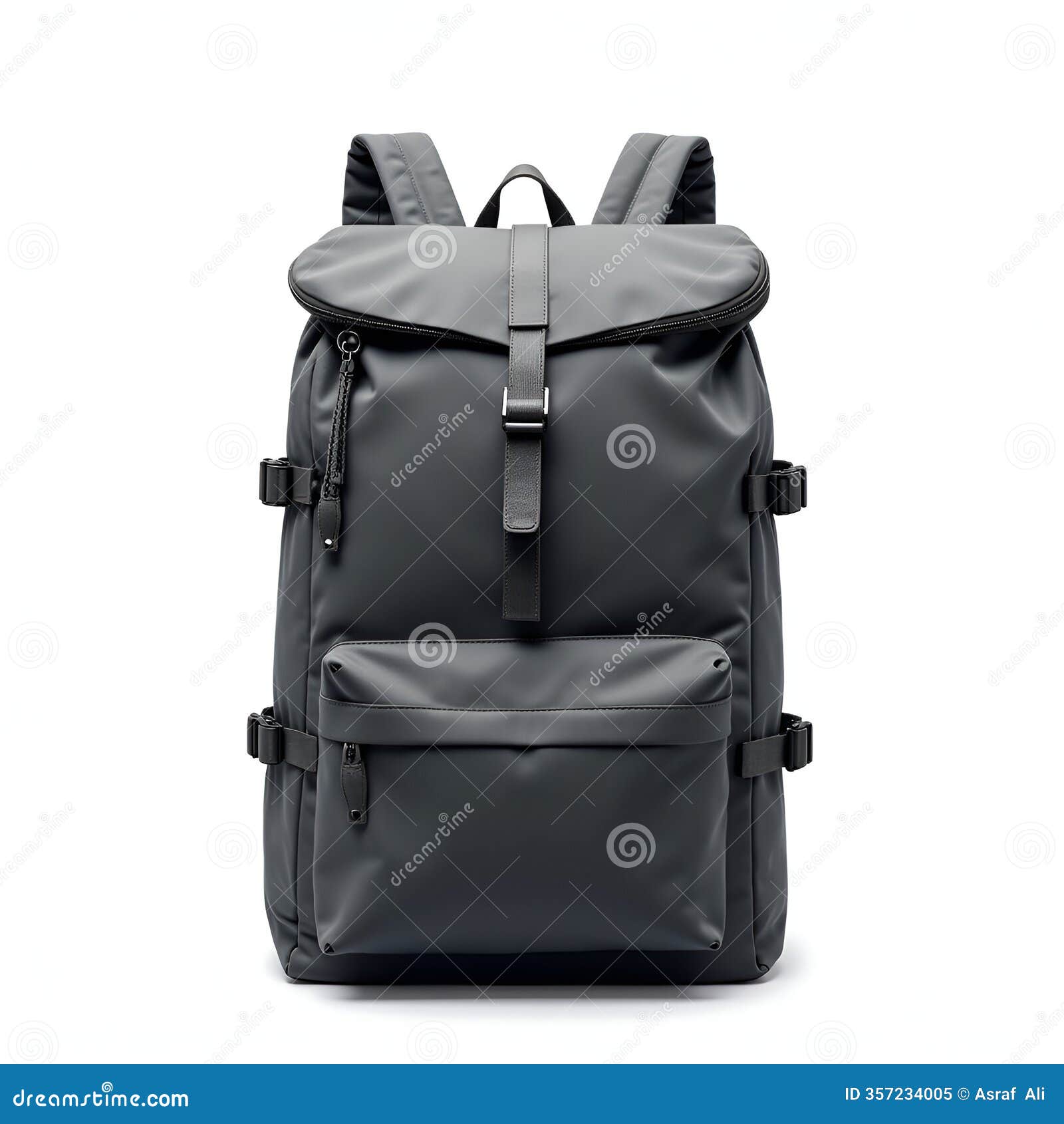 Gray Backpack Isolated stock illustration. Illustration of versatile - 357234005