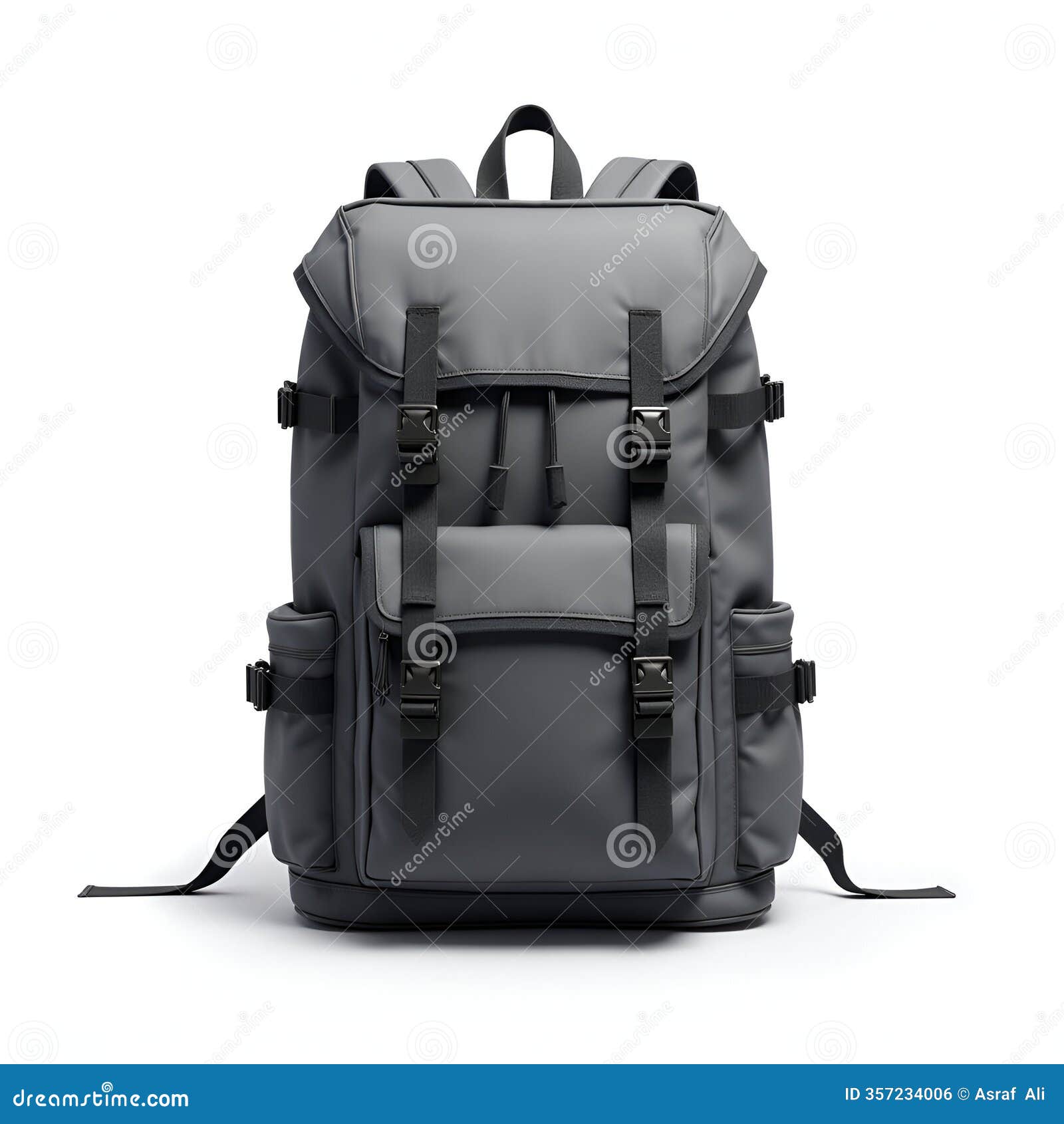 Gray Backpack Isolated stock illustration. Illustration of modern ...