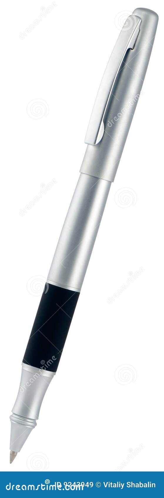 Gray ball-point pen stock image. Image of silver, white - 9243949