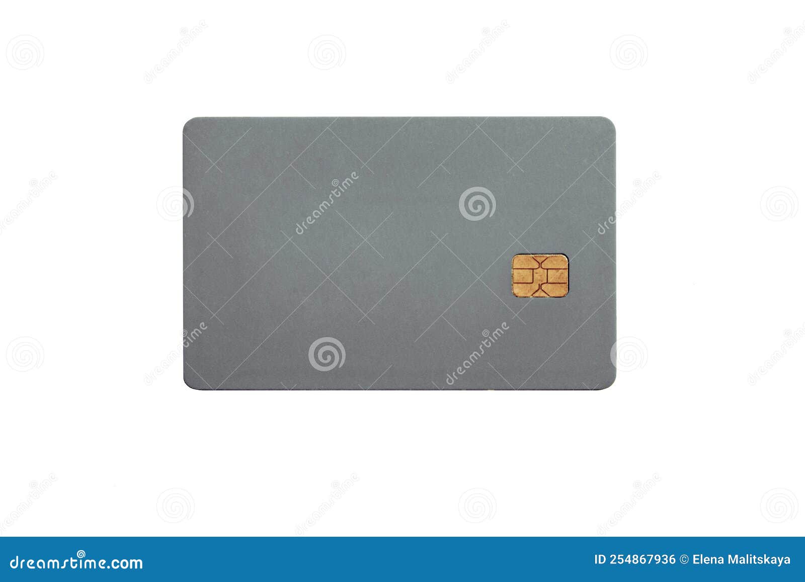 Gray Bank Card with a Chip Isolated Image on a White Stock Photo ...