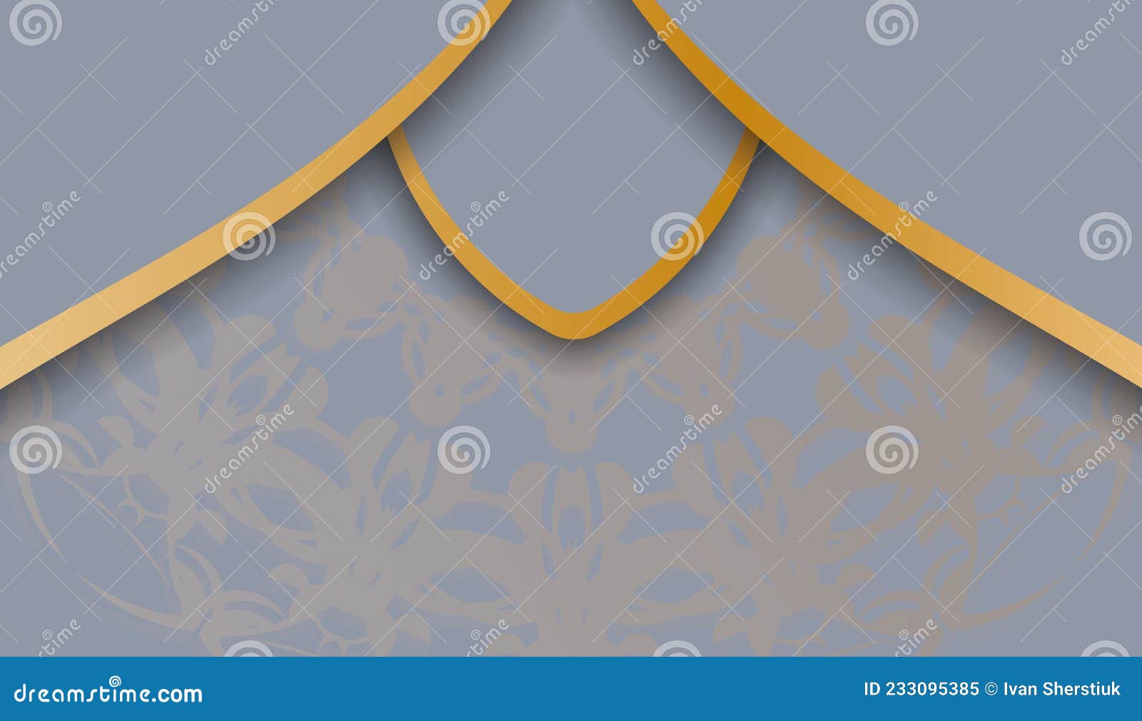 Gray Banner with Luxurious Gold Pattern and Space for Logo or Text ...