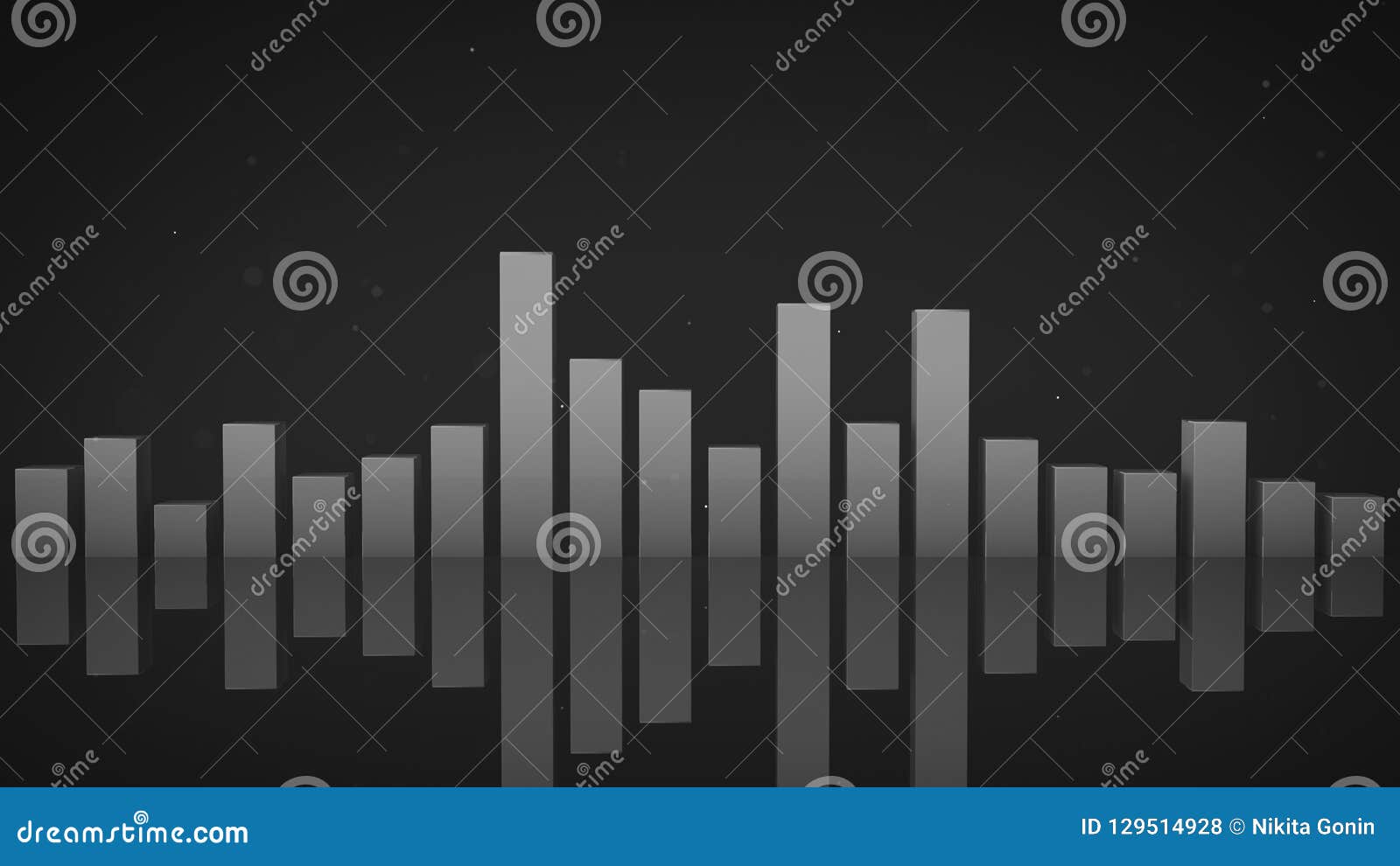 Gray Bars of Spectrum Analyzer 3D Rendering Stock Illustration ...