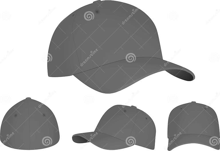 Gray baseball cap stock vector. Illustration of rear - 118212544