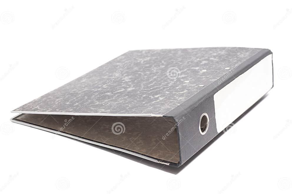 Gray Binder File Folder Isolated on White Background. Stock Image ...