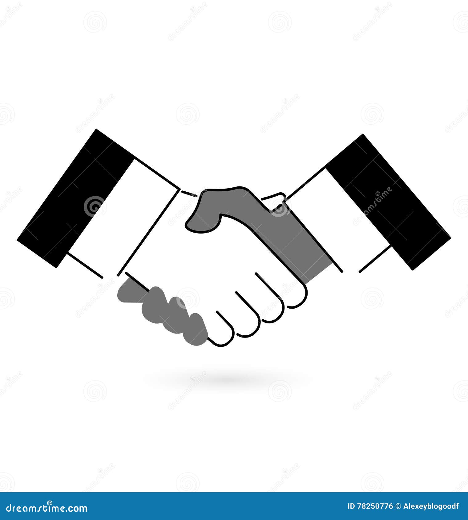 Gray and Black Handshake Icon, Flat Style. Vector Illustration. Stock ...
