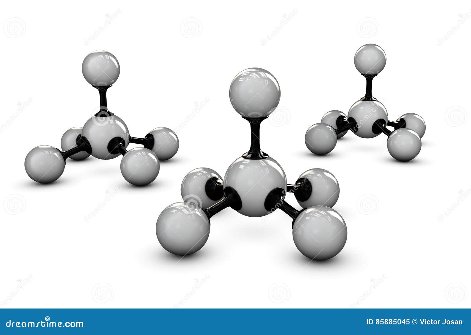 Gray and Black Molecules Structure, Isolated White Stock Illustration ...