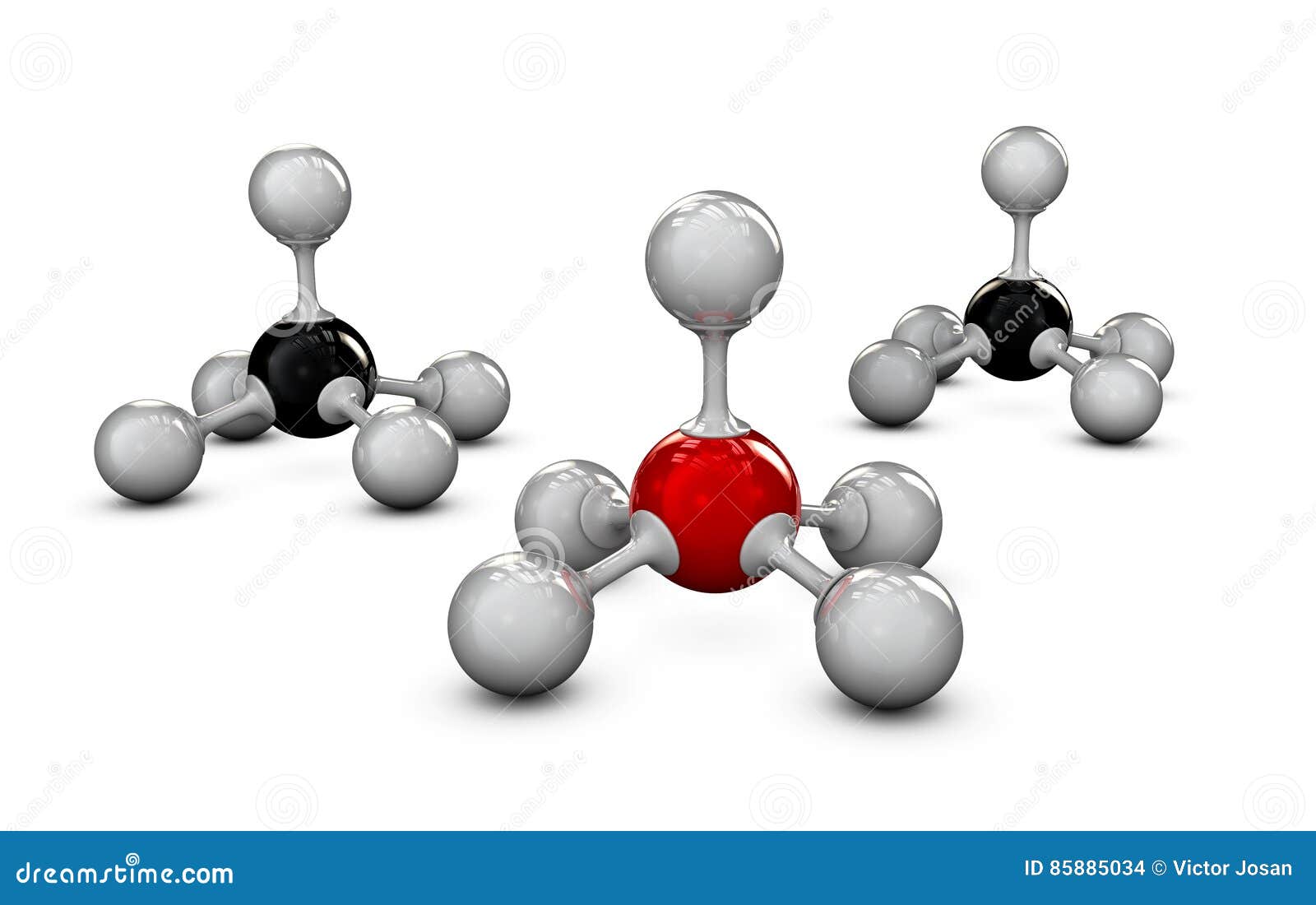 Gray, Black and Red Molecules Structure, Isolated White Stock ...