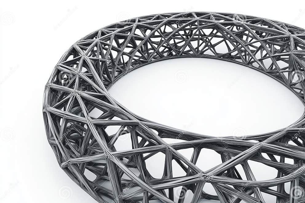 A Gray or Black and White CGI Composition, String Backdrop, Virtual ...