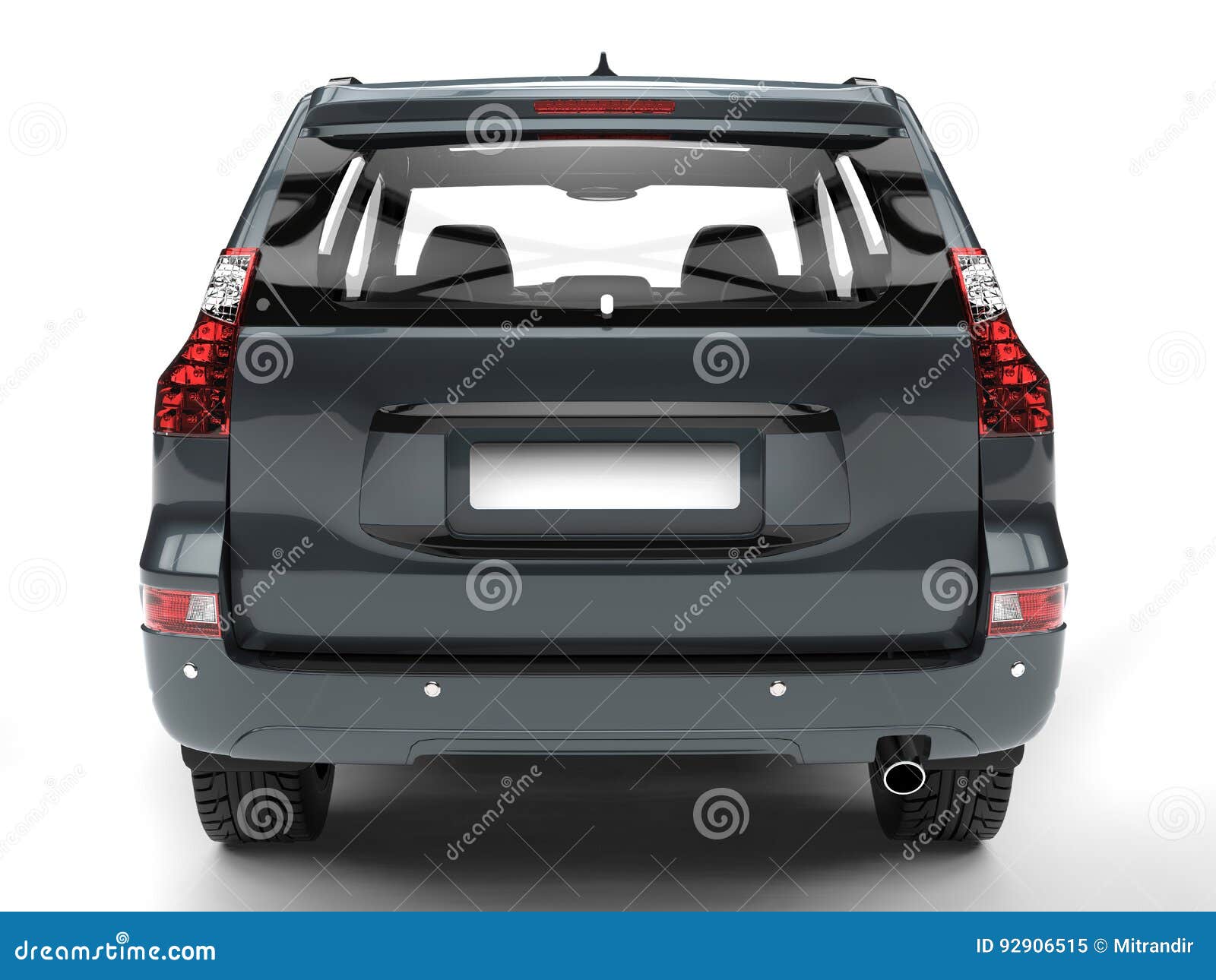 Gray Blue Family SUV - Back View Stock Illustration - Illustration of ...