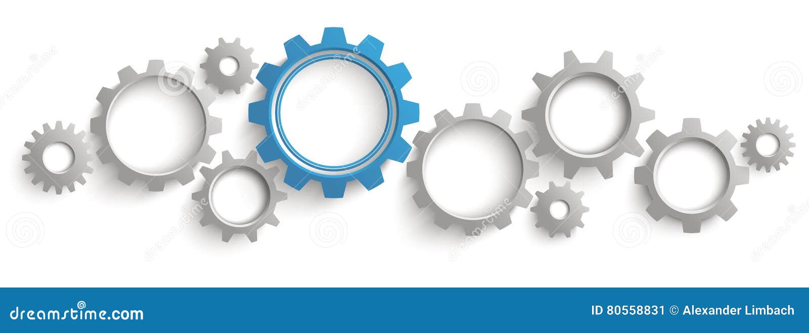 Gray Blue Gears White Background Header Stock Vector - Illustration of ...