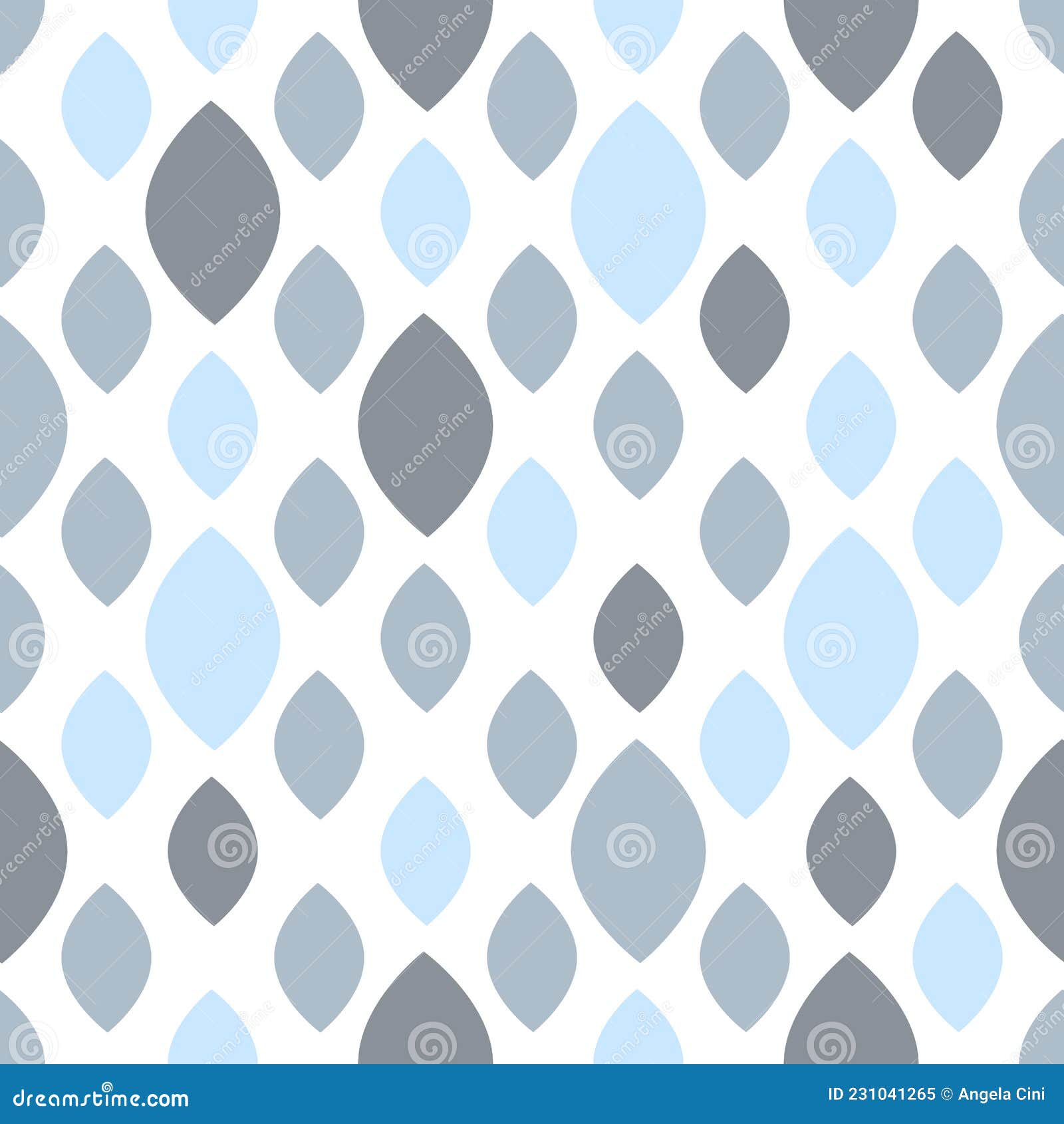Gray and Blue Geometric Seamless Pattern Design on White Background ...