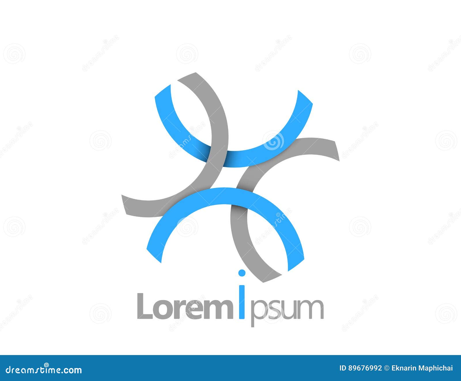 Gray and Blue Vector Logo Concepts Stock Vector - Illustration of ...