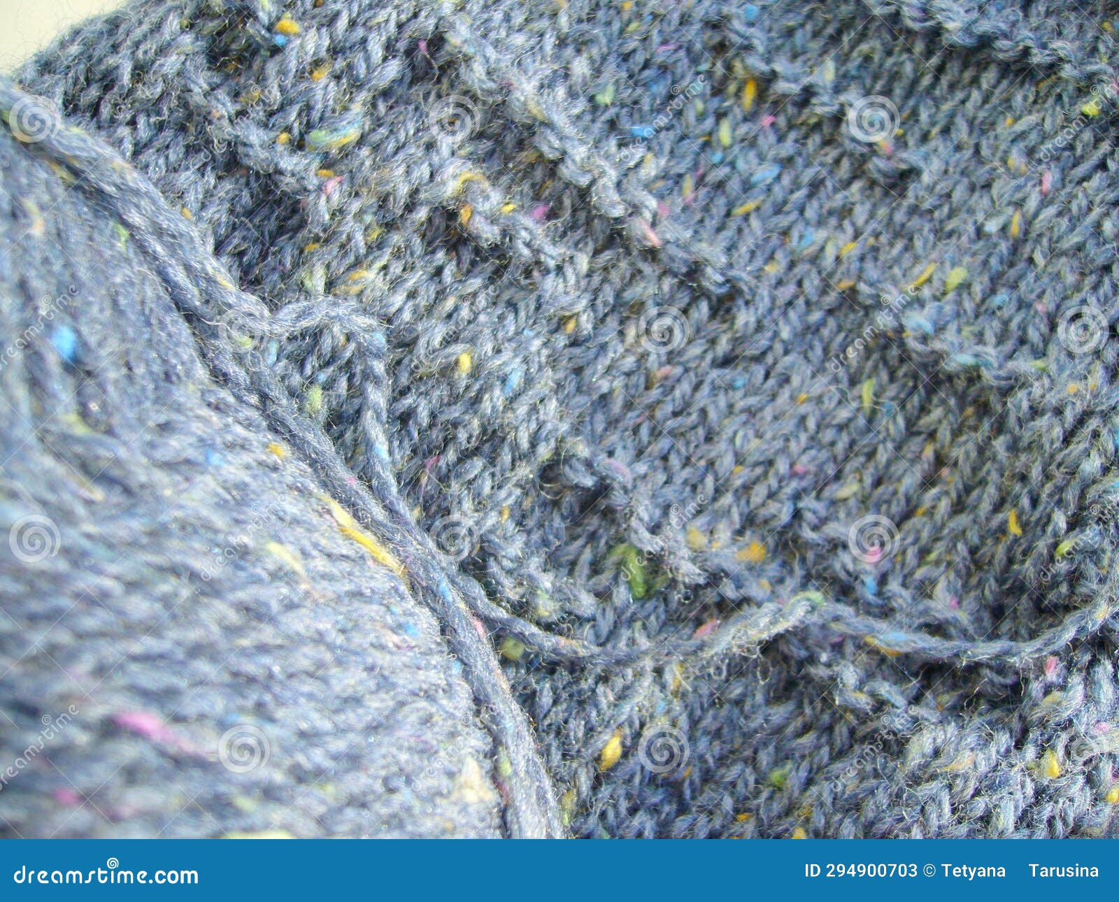 Gray-blue Yarn, Threads for Knitting. Wool Tweed Knitting Threads ...