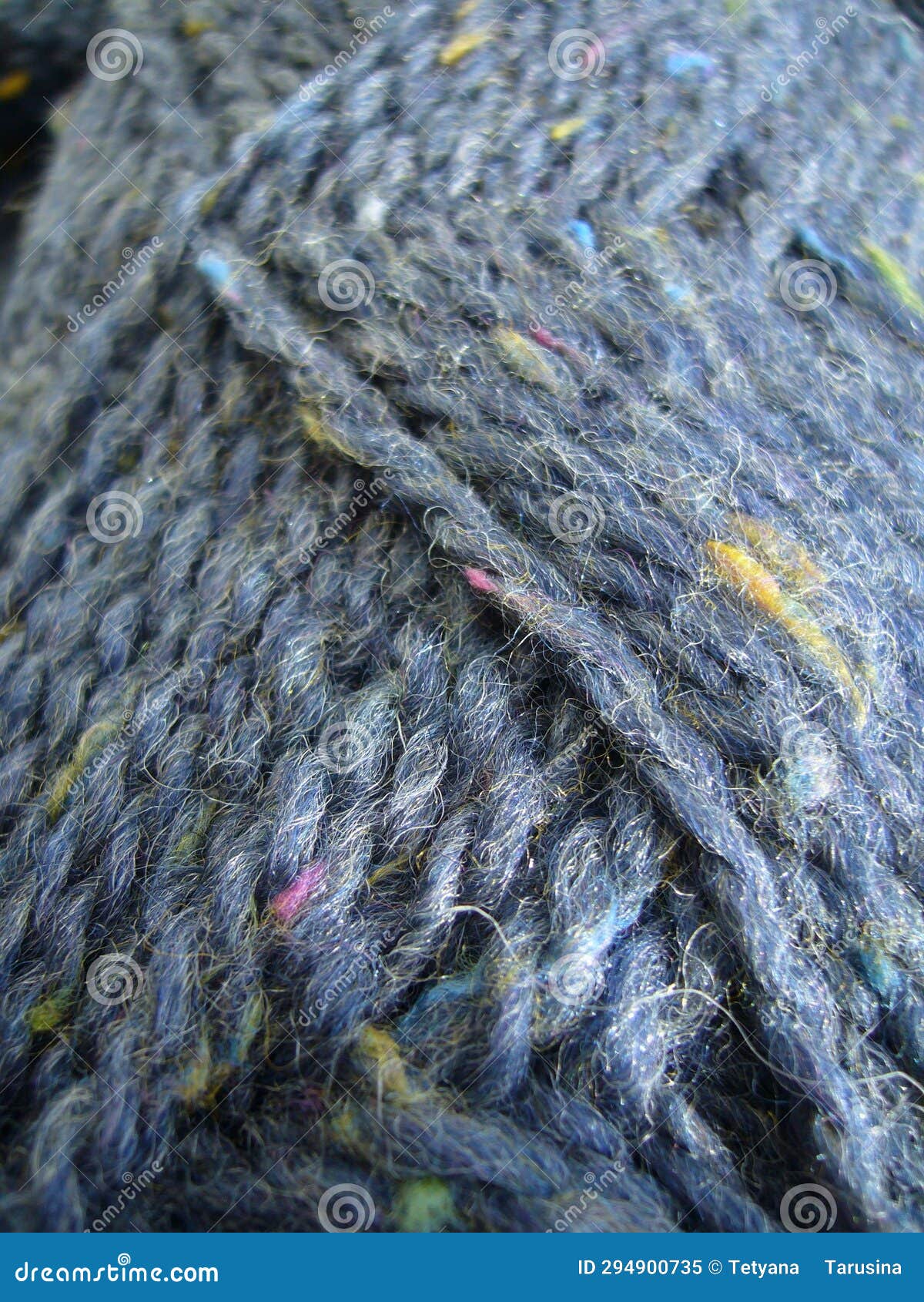 Gray-blue Yarn, Threads for Knitting. Wool Tweed Knitting Threads ...