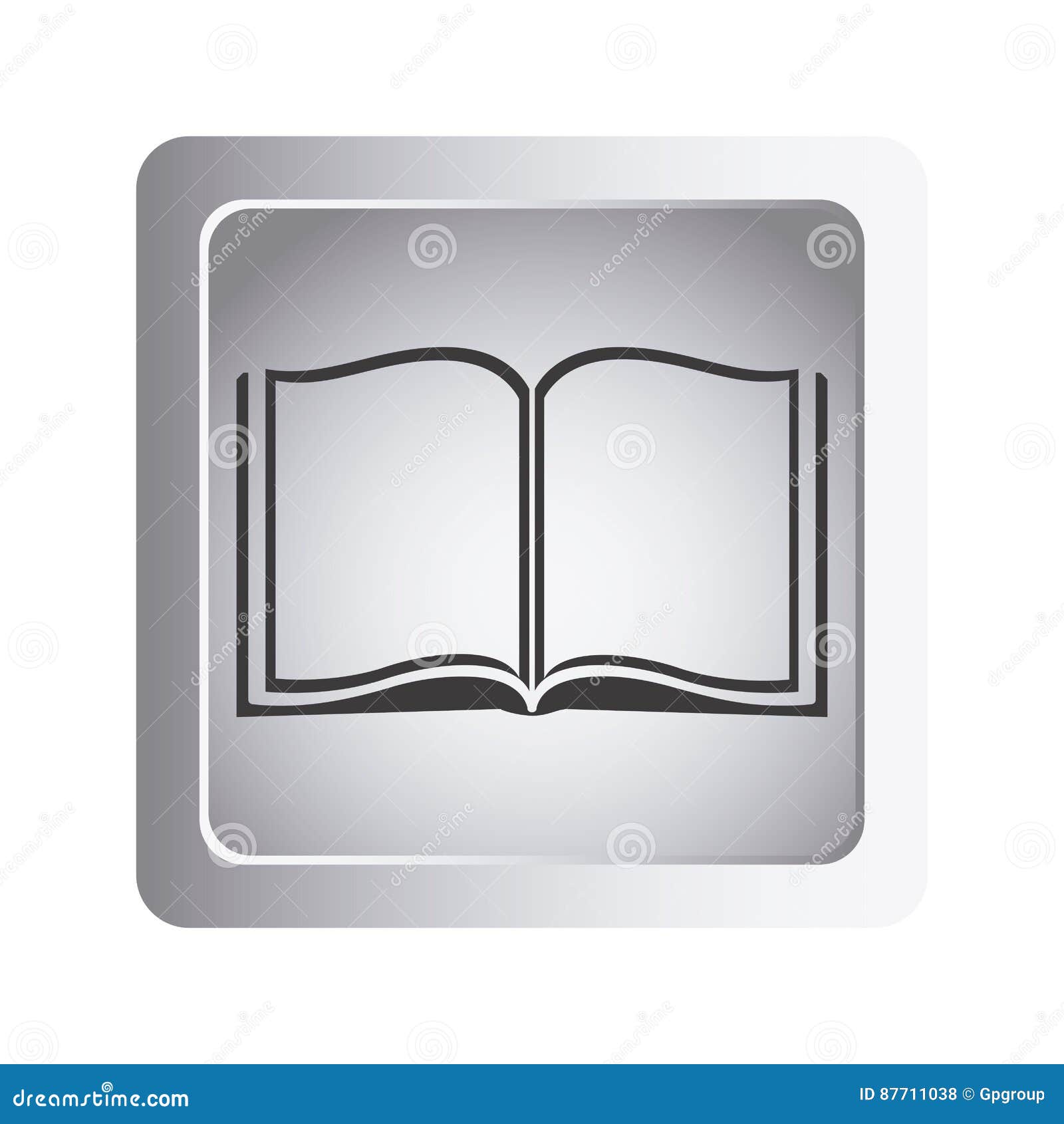 Gray book open icon stock illustration. Illustration of frame - 87711038