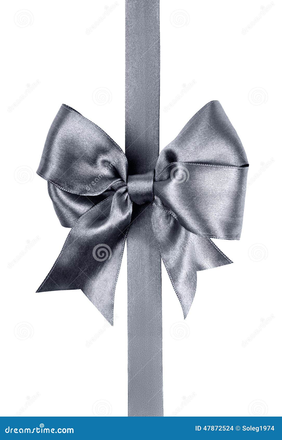 Gray Bow Made from Silk Ribbon Stock Photo - Image of glowing, decor ...