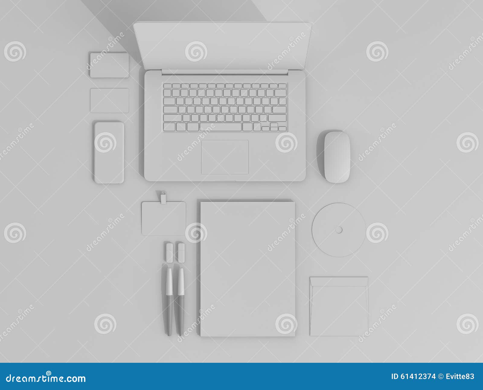 Gray Branding Mockup Set. Business Template Stock Photo - Image of ...