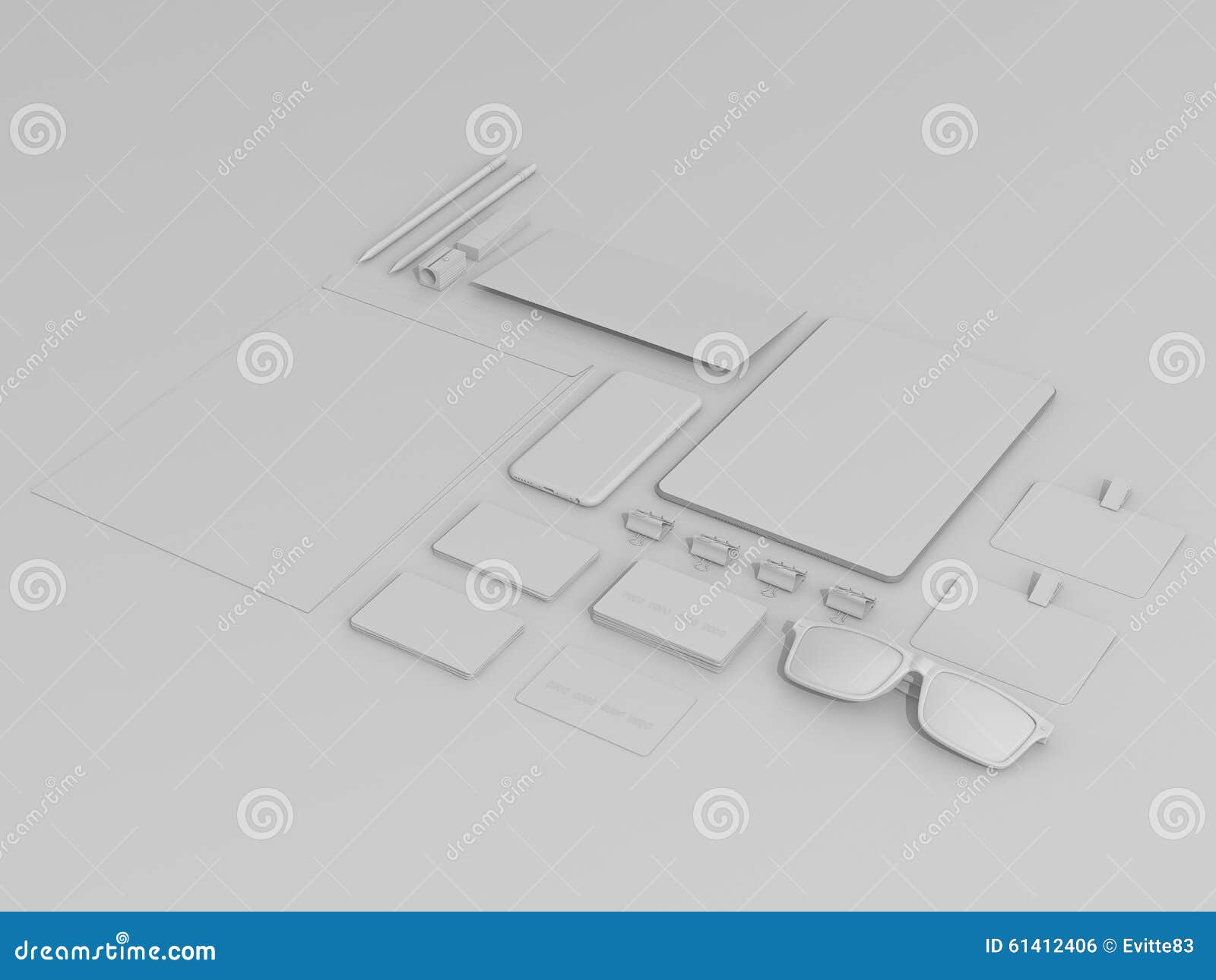 Gray Branding Mockup Set. Business Template Stock Illustration ...
