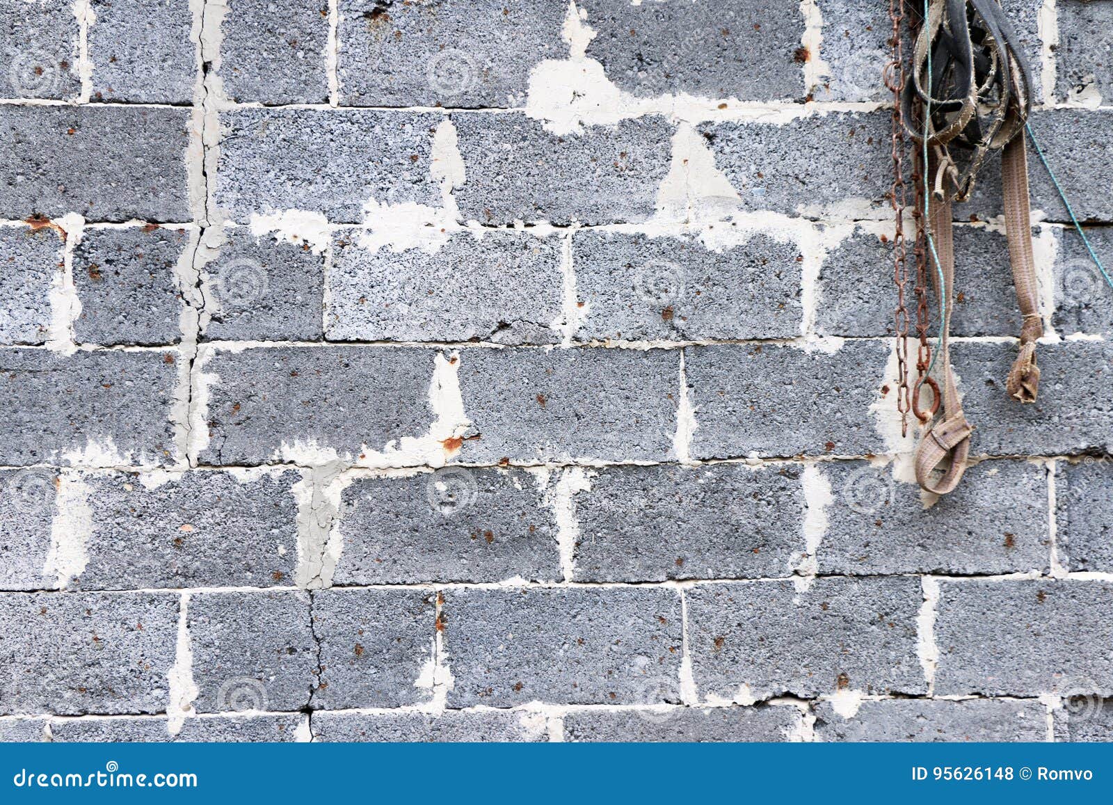 Gray brick cords chain stock photo. Image of house, modern - 95626148