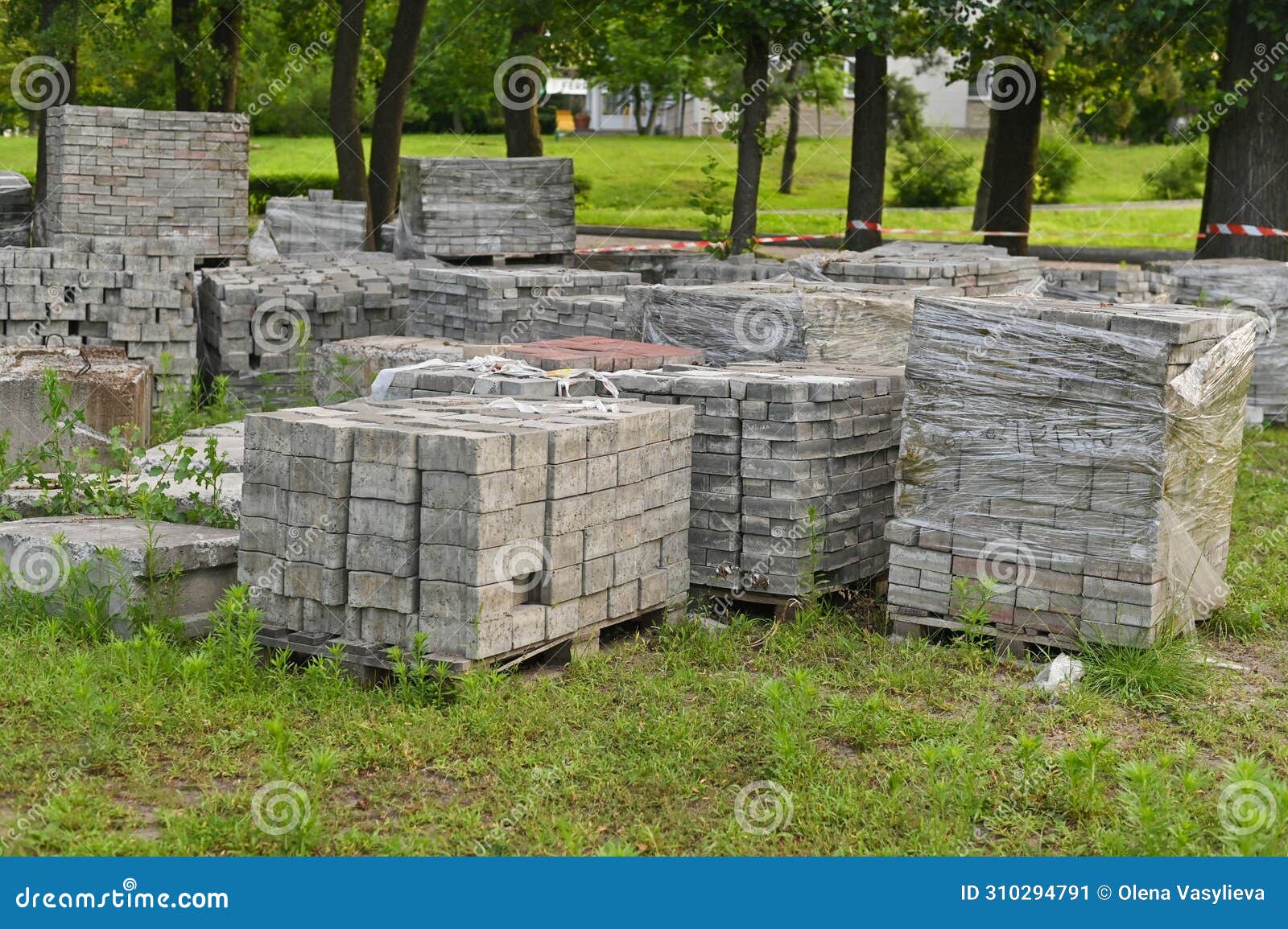 Gray Bricks are Stacked into Cubes. White Blocks of Brick in Stock on ...