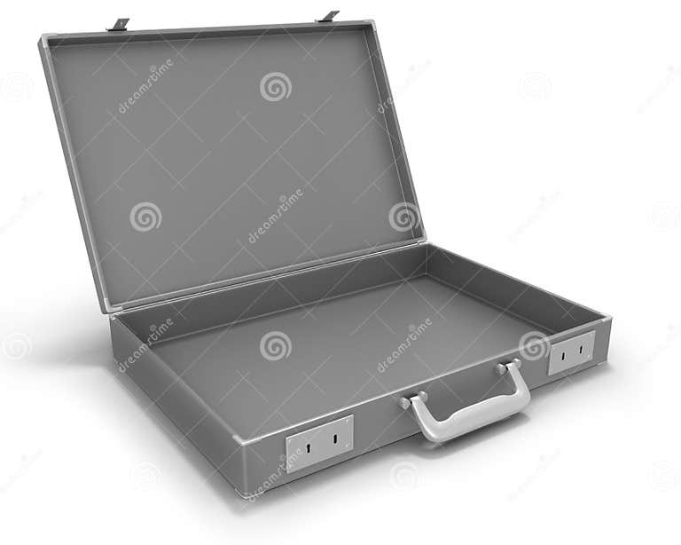 Gray briefcase opened stock illustration. Illustration of baggage ...