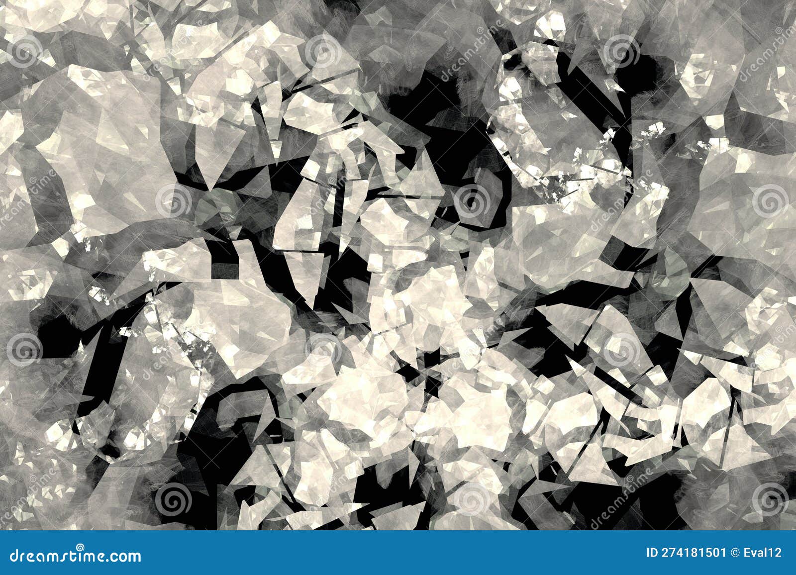 Gray Broken Pattern of Curved Shapes on a Black Background. Stock ...