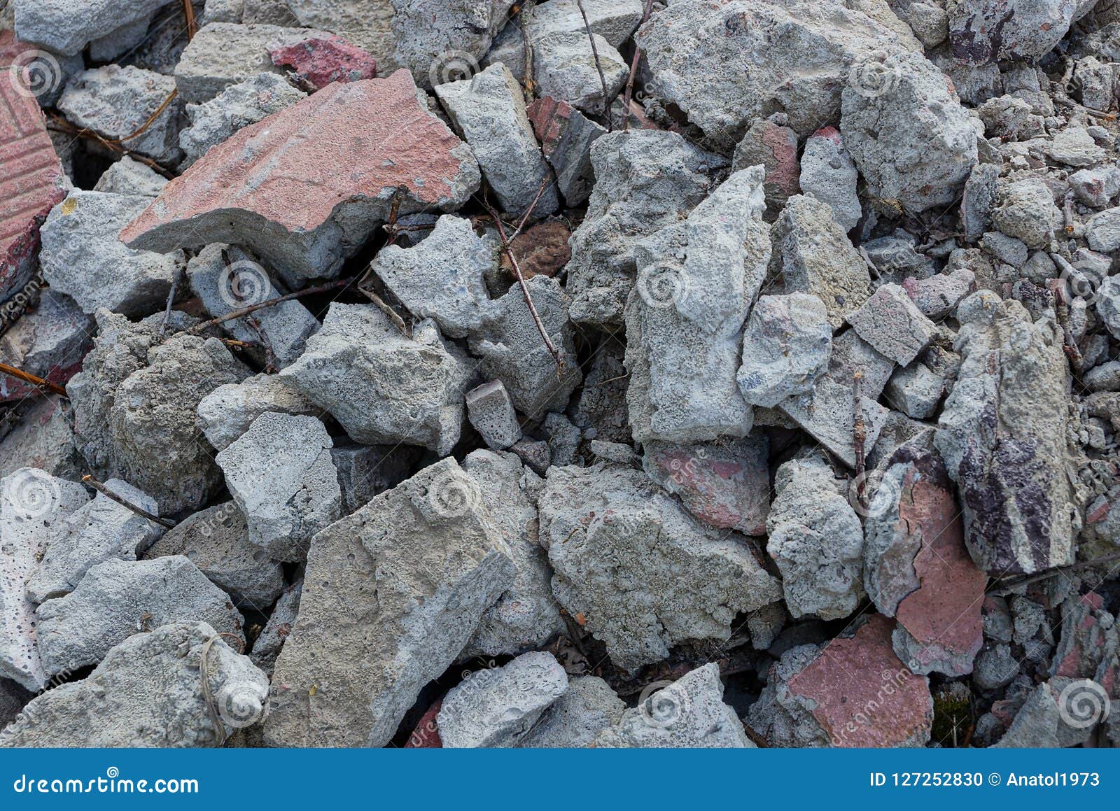 Gray Brown Texture of Stones in a Pile of Rubbish Stock Photo - Image ...