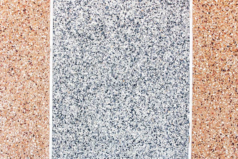 Gray and Brown Exposed Aggregate Finish Stock Image - Image of brick ...