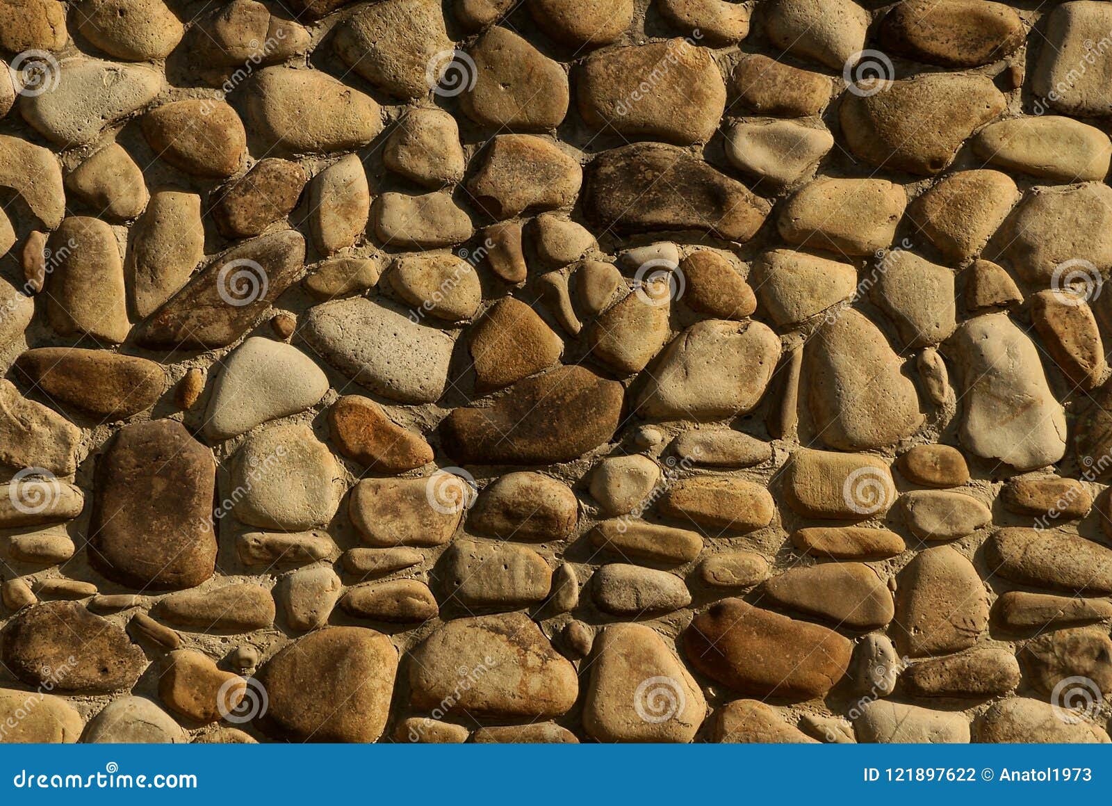 Gray Brown Stone Texture of Cobblestones in the Wall Stock Photo ...
