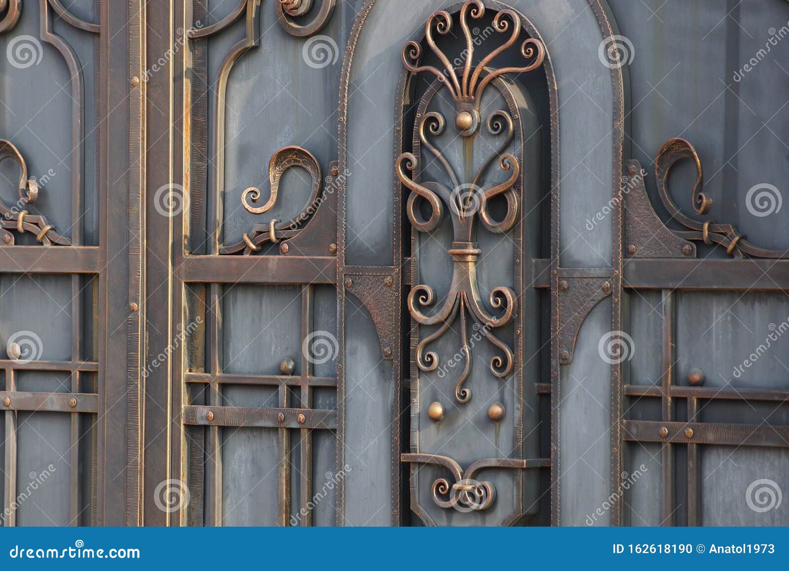 Gray Brown Wrought Iron Metal Texture Stock Photo - Image of grate ...
