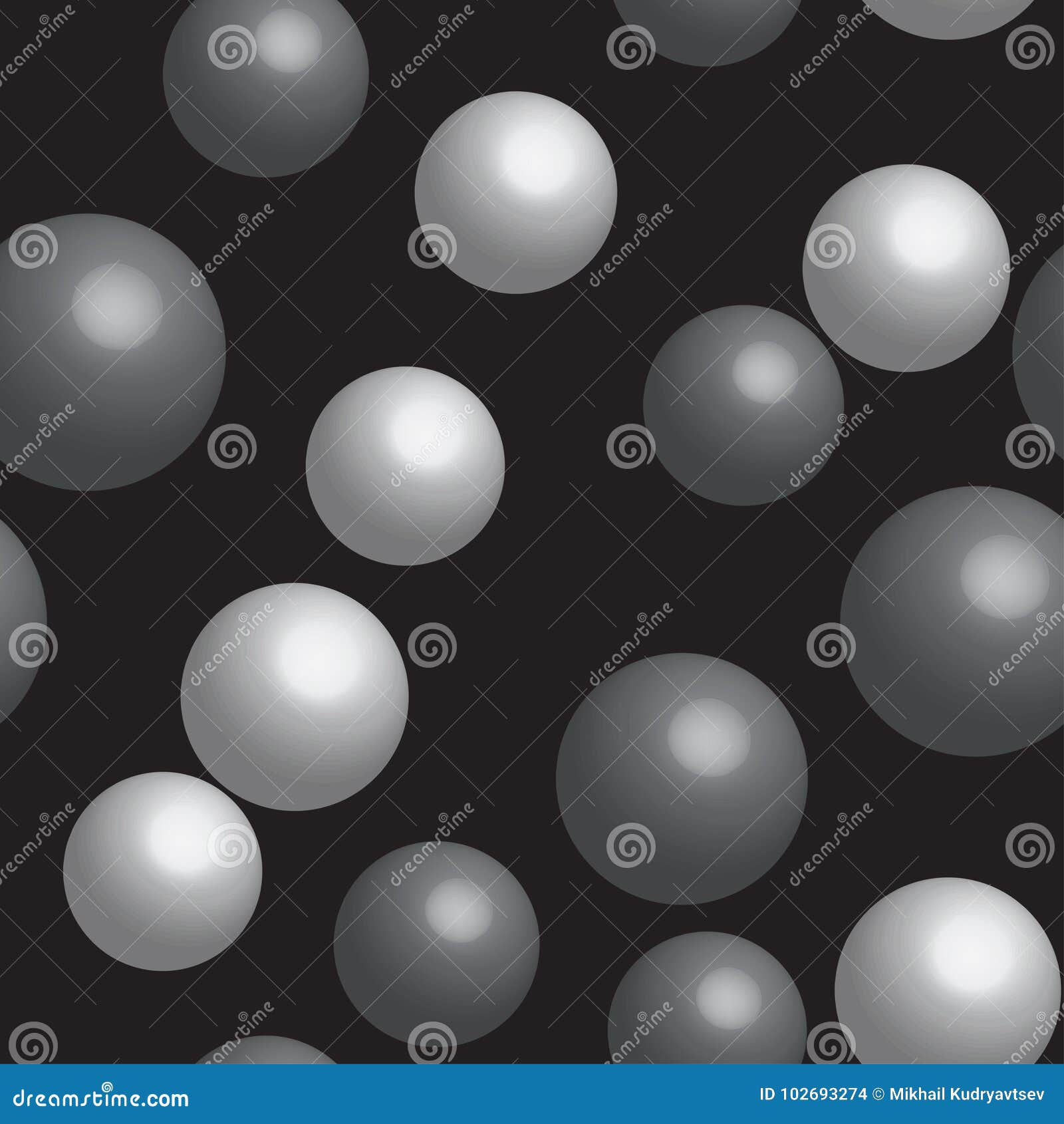 Gray Bubbles on Black Seamless Pattern Stock Vector - Illustration of ...