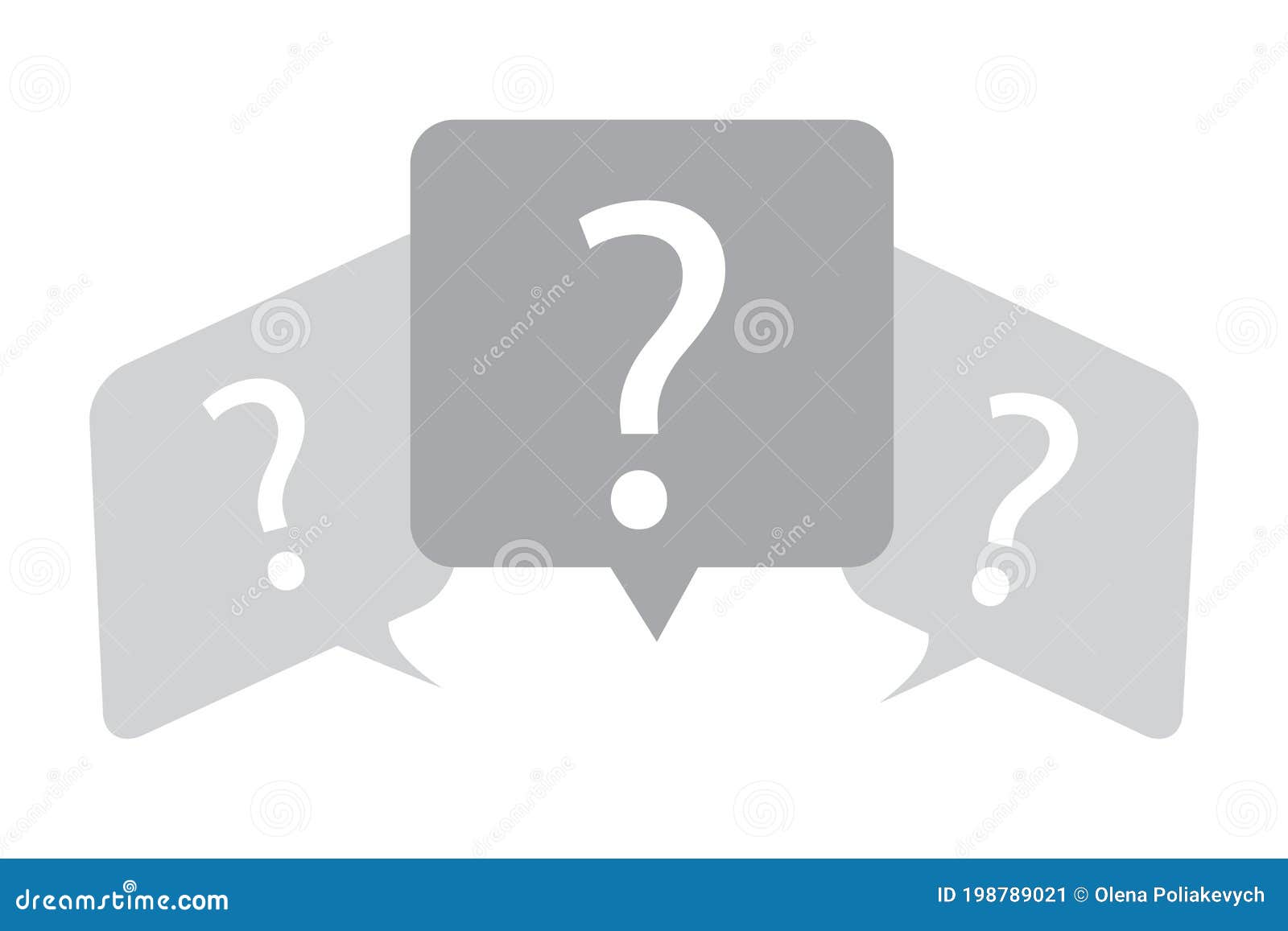 Gray Bubbles Question Marks. Interrogative Messages. Question in Speech ...