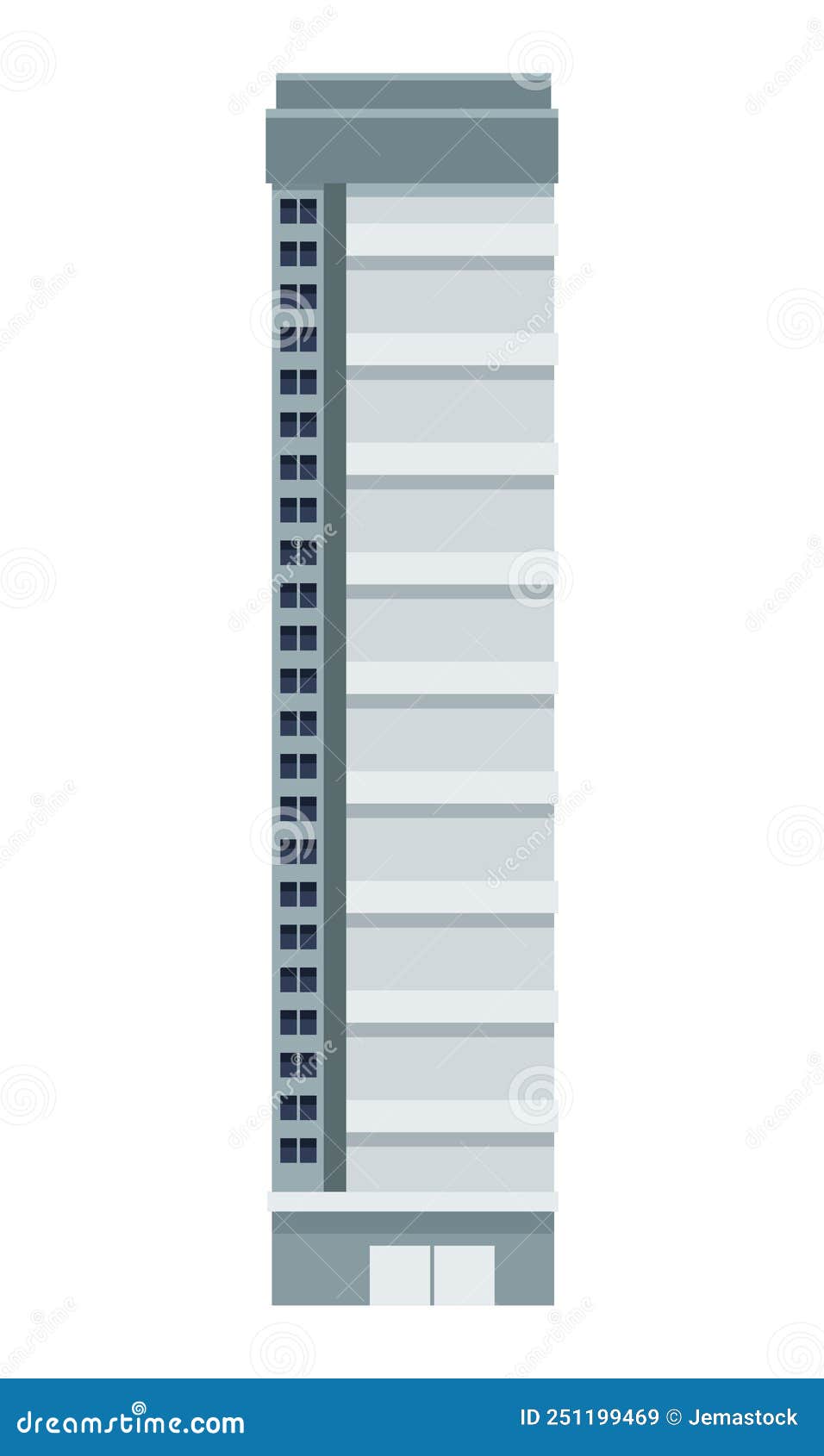 Gray building color facade stock vector. Illustration of downtown ...