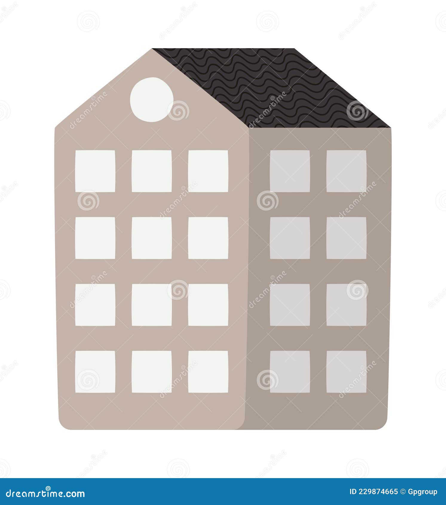 Gray building design stock vector. Illustration of building - 229874665
