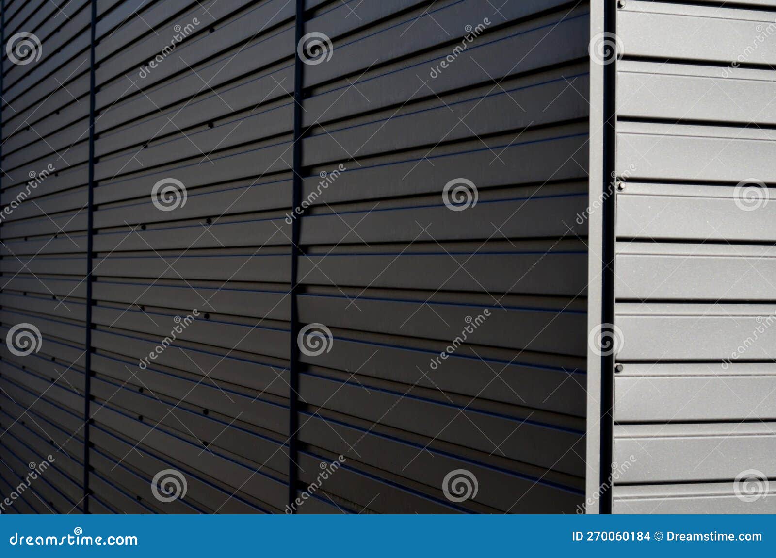 Gray Building is Lined with Square Panels. Metal Sheet Wall Cladding ...
