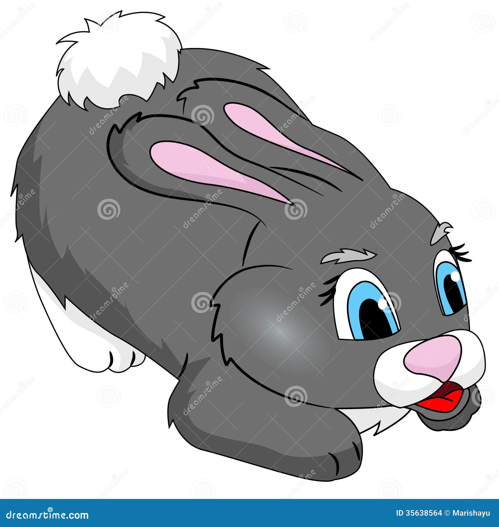 Gray bunny stock vector. Illustration of blue, long, childish - 35638564