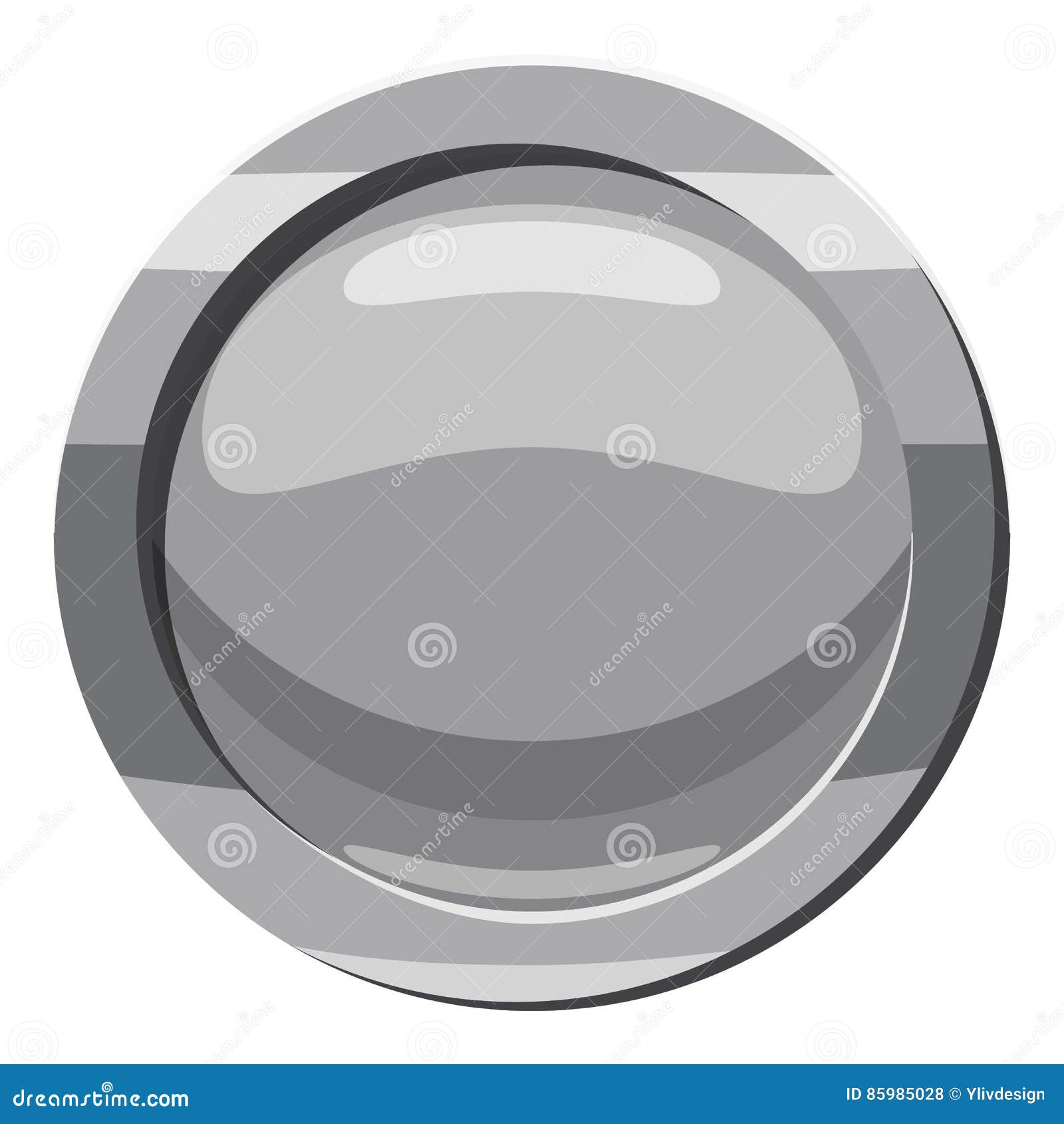 Gray Button Icon, Cartoon Style Stock Vector - Illustration of isolated ...