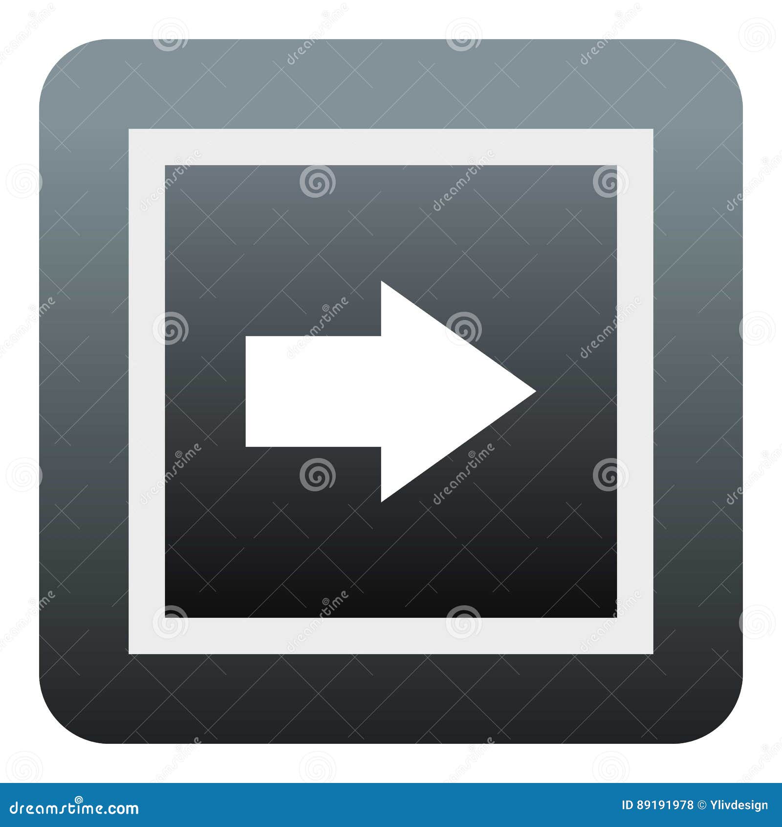 Gray Button Icon, Flat Style Stock Vector - Illustration of shiny ...