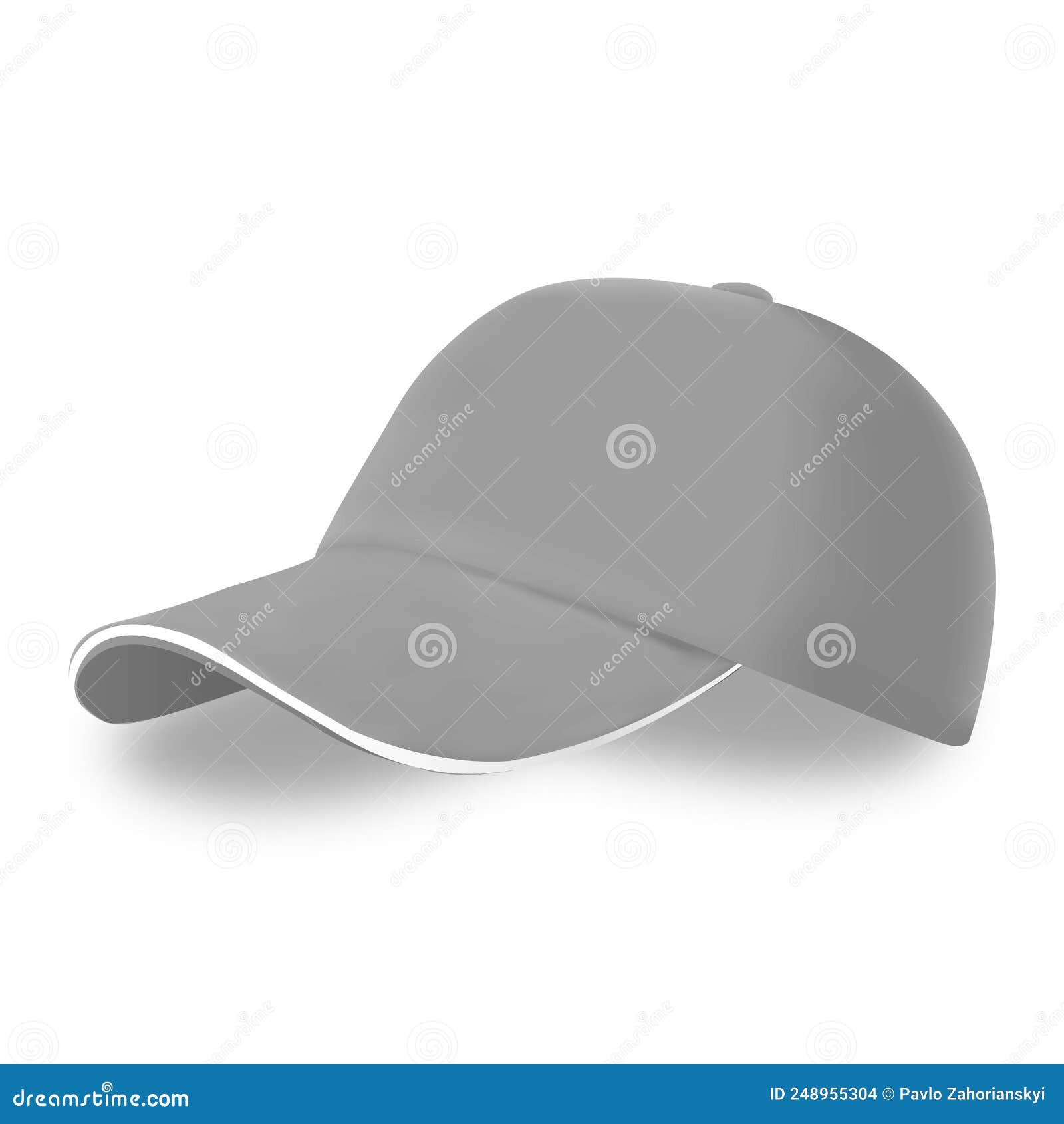 Gray Cap Mockup, Realistic Style. Vector Illustration. Stock Vector ...