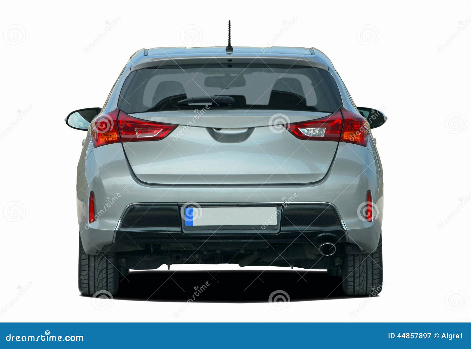 Gray car rear View stock illustration. Illustration of economical ...