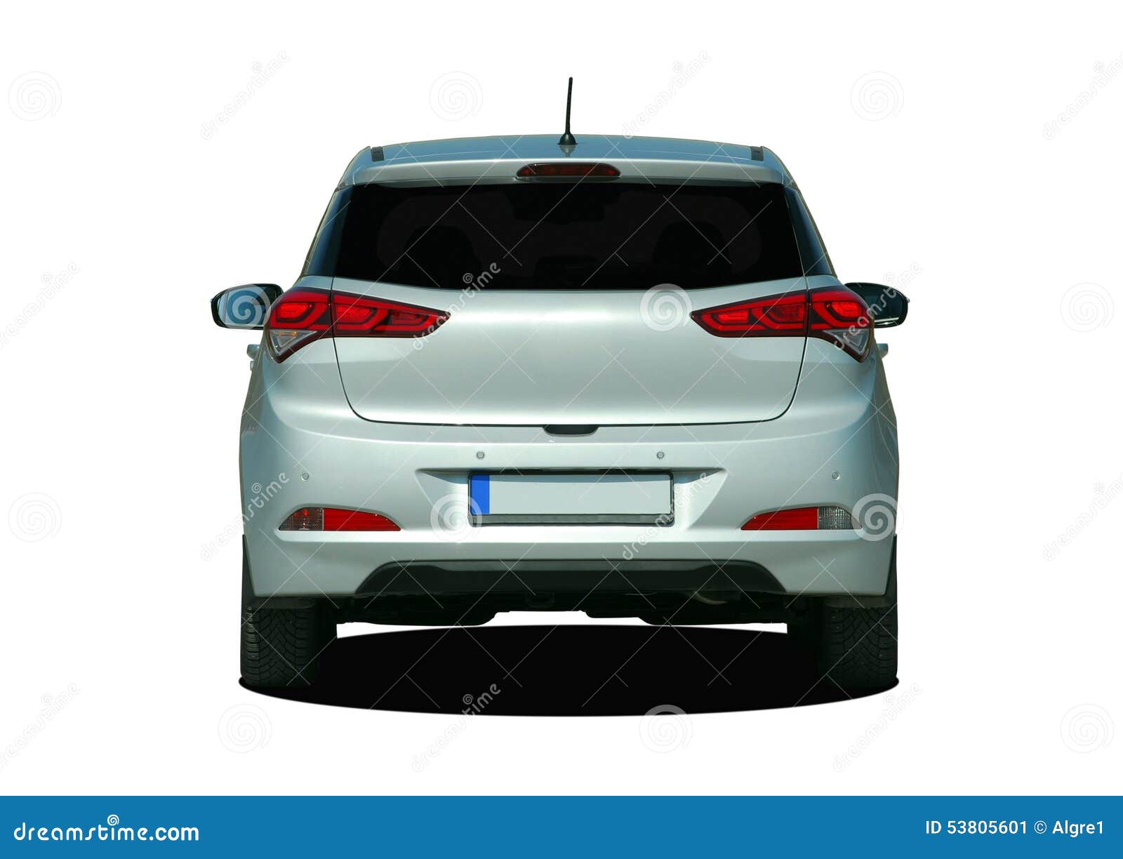 Gray car rear view stock illustration. Illustration of door - 53805601