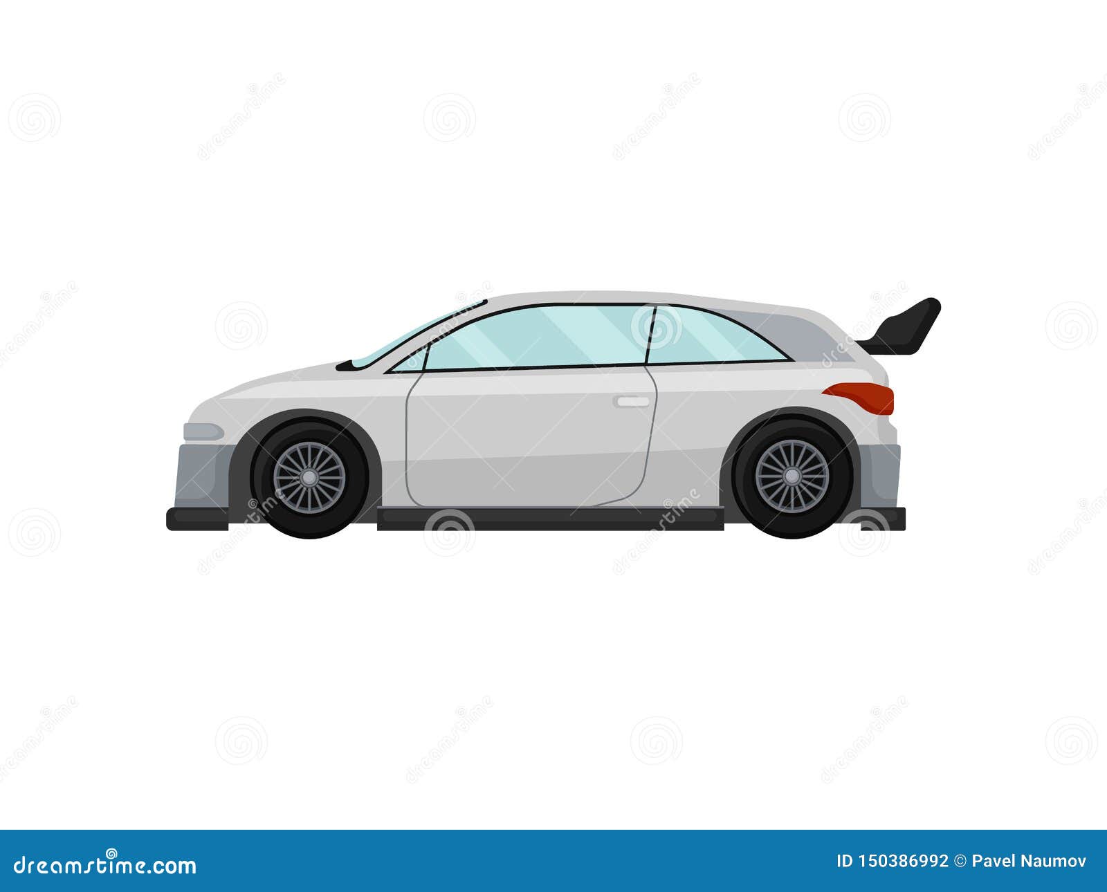 Gray Car. Vector Illustration on White Background. Stock Vector ...