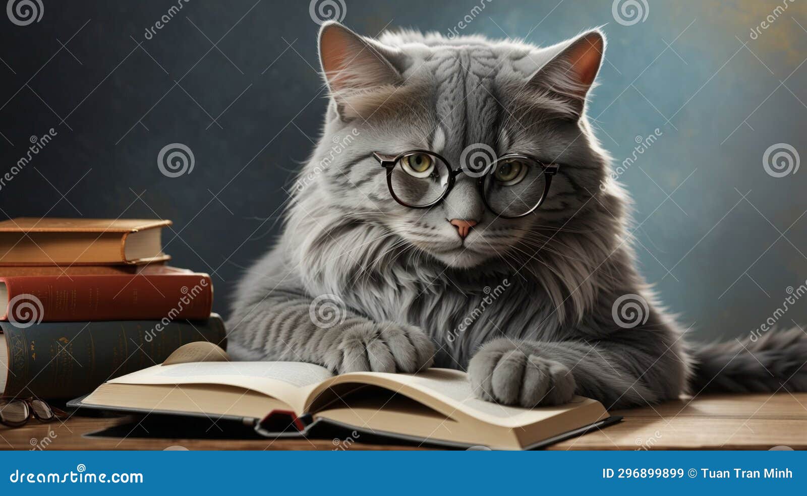 Cat reading stock image. Image of sketch, mammal, kitten - 296899899