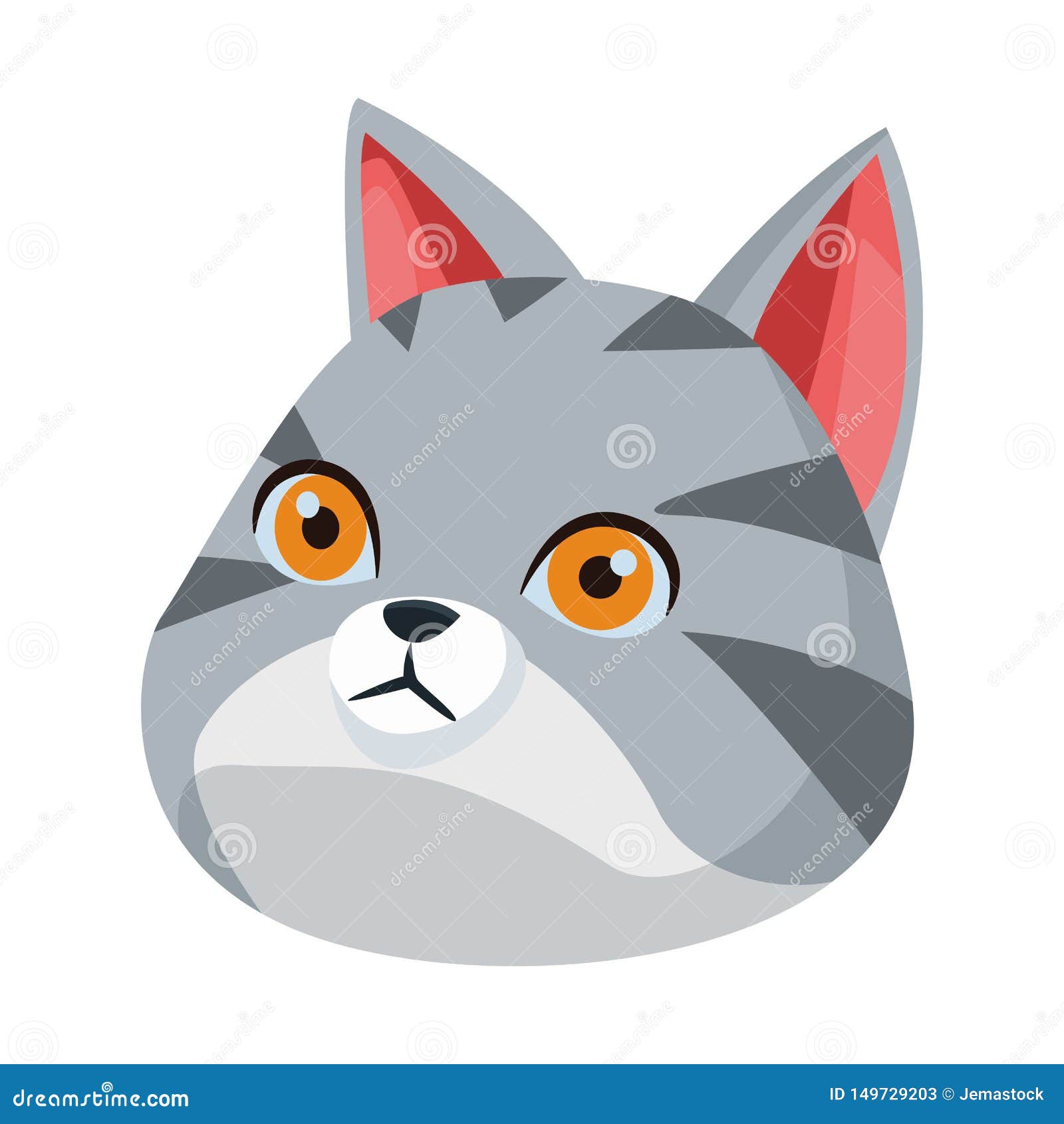 Gray Cat Icon Cartoon Isolated Stock Vector - Illustration of design ...