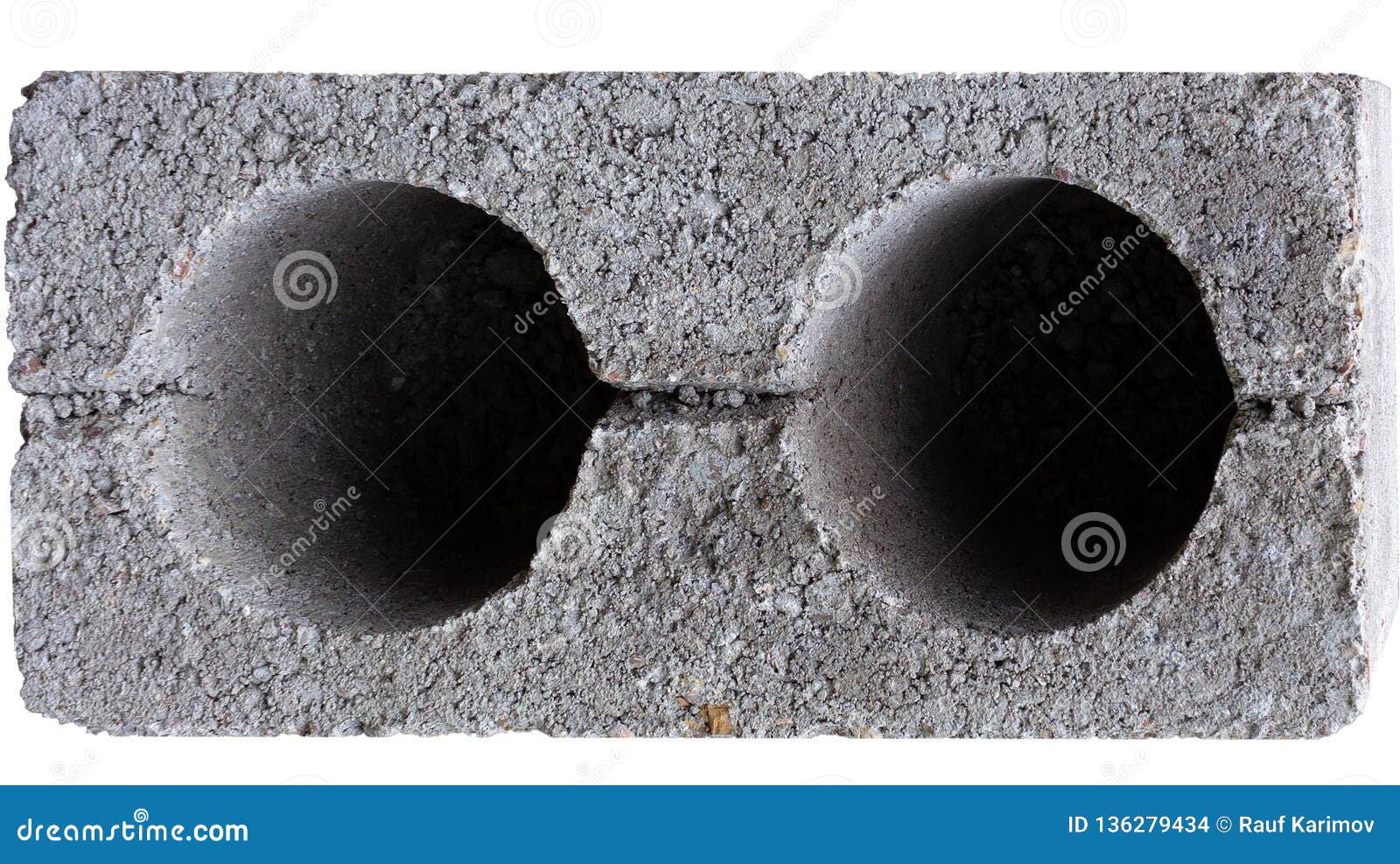 Gray Cement Cinder Block Isolated on White Background. Stock Photo ...