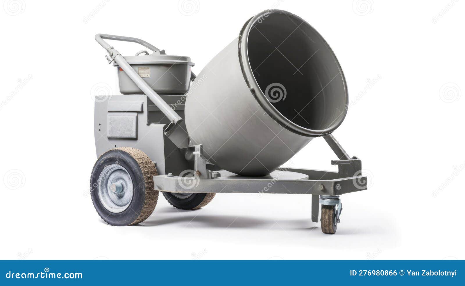 A Gray Cement Mixer on a White Background. Generative AI Stock ...